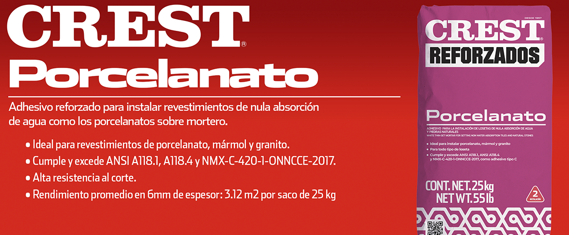 Adhesivo Crest Porcelanato Blanco 25Kg - Sodimac.com.mx