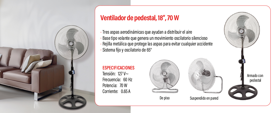 Ventilador de pedestal 18" - Sodimac.com.mx